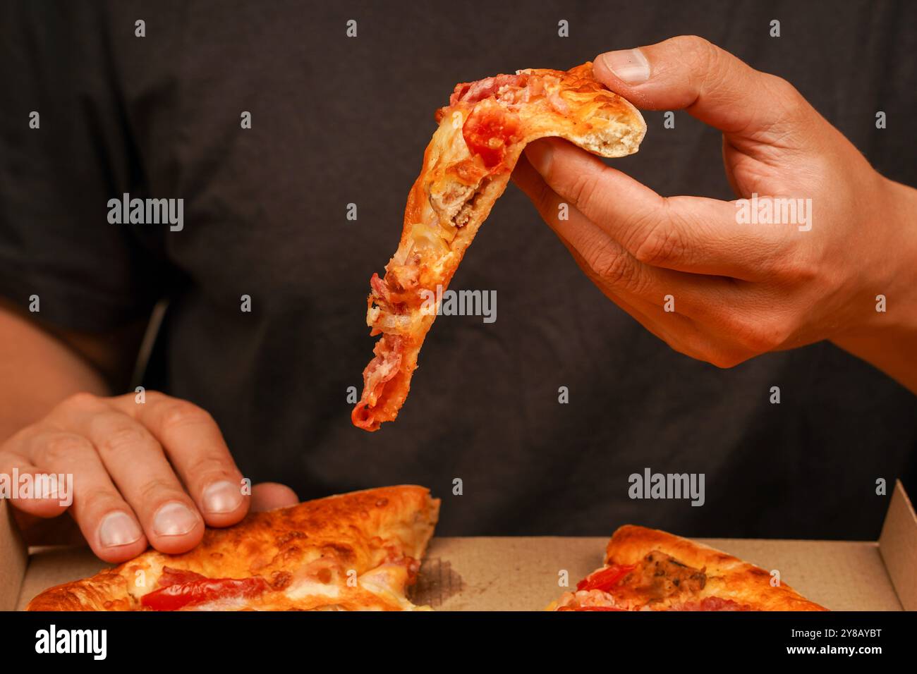 Concept of takeaway. Fast food order. Restaurant advertising. Delicious ...