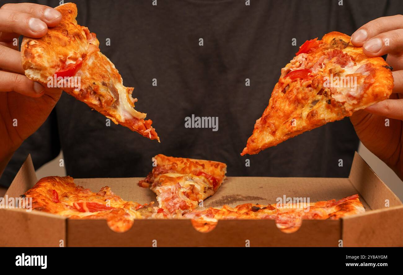 Concept of takeaway. Fast food order. Restaurant advertising. Delicious ...