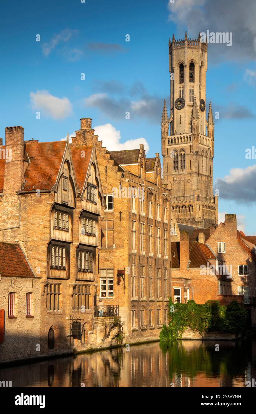 Belgium, Flanders, Bruges, Rosary Quay, Rozenhoedkaai, historic hotels ...
