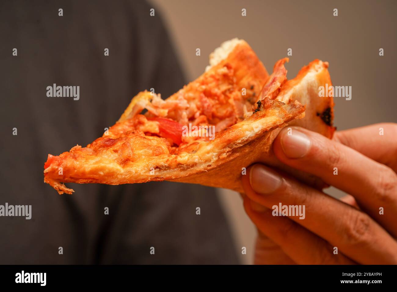 Tasty food at pizzeria. Concept of takeaway. Fast food order ...