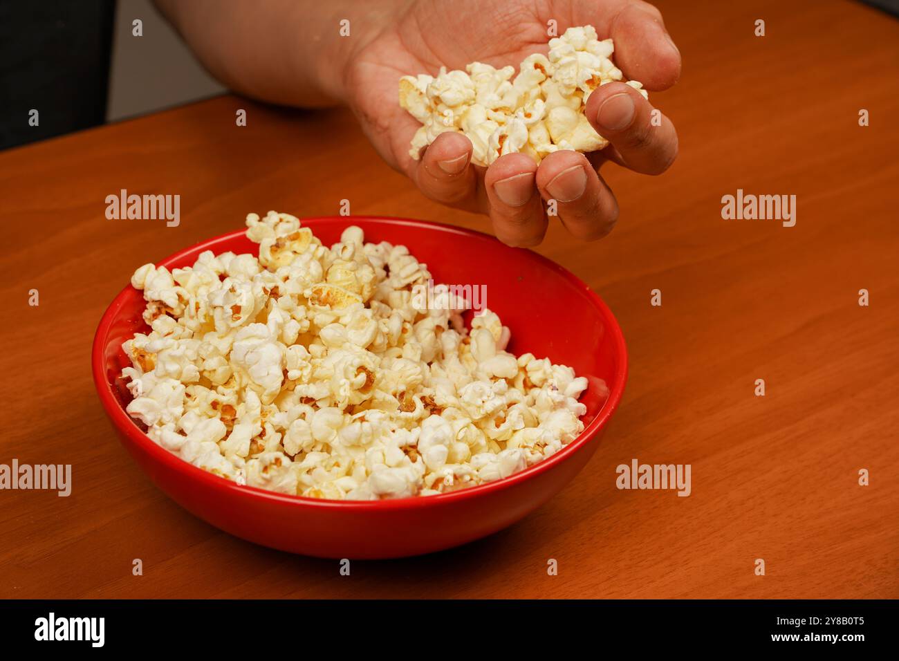 Salted popcorn. Popcorn .Fast food. Junk food. Snack for cinema ...