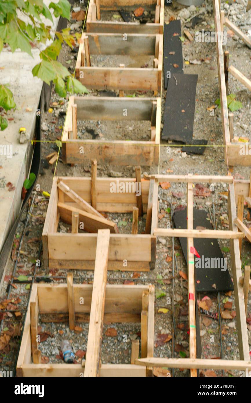 Under construction unfinished construction project with concrete and ...