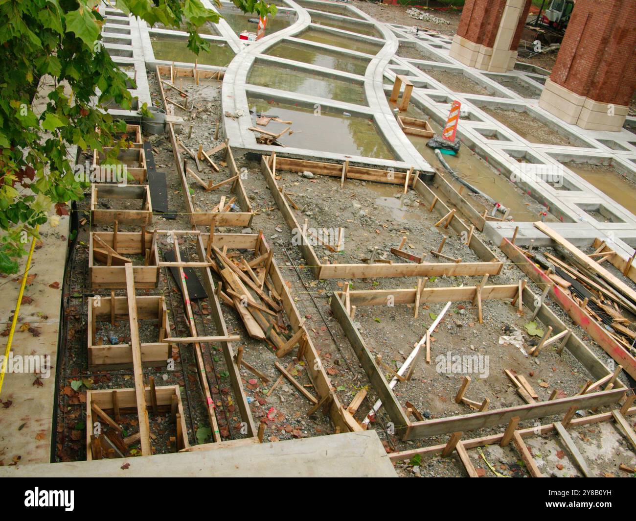 Under construction unfinished construction project with concrete and ...