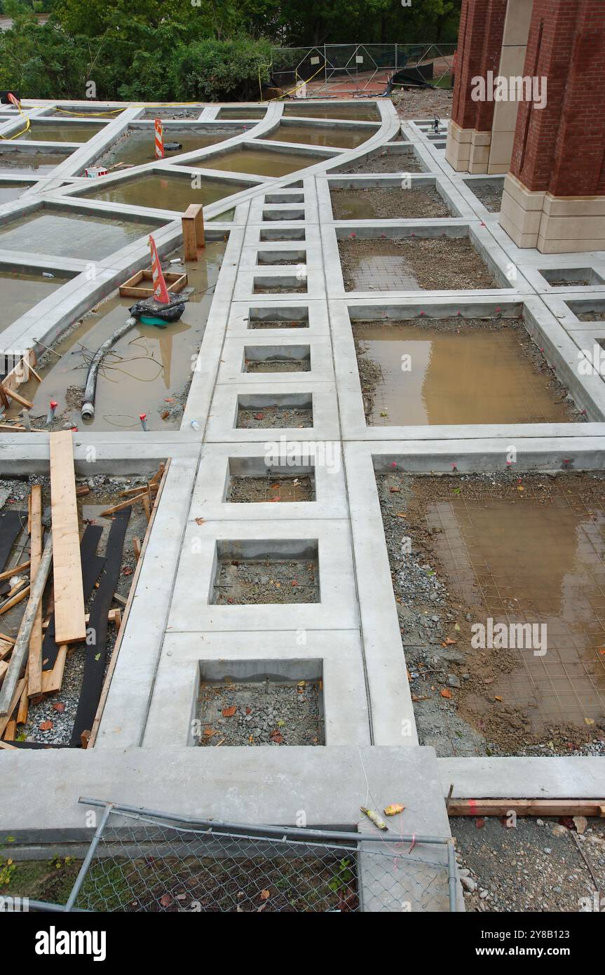 Under construction unfinished construction project with concrete and ...