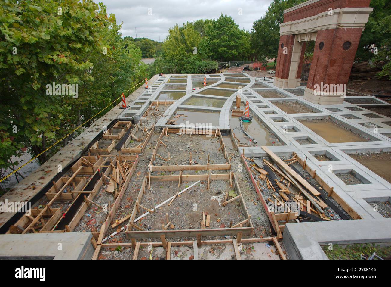 Under construction unfinished construction project with concrete and ...