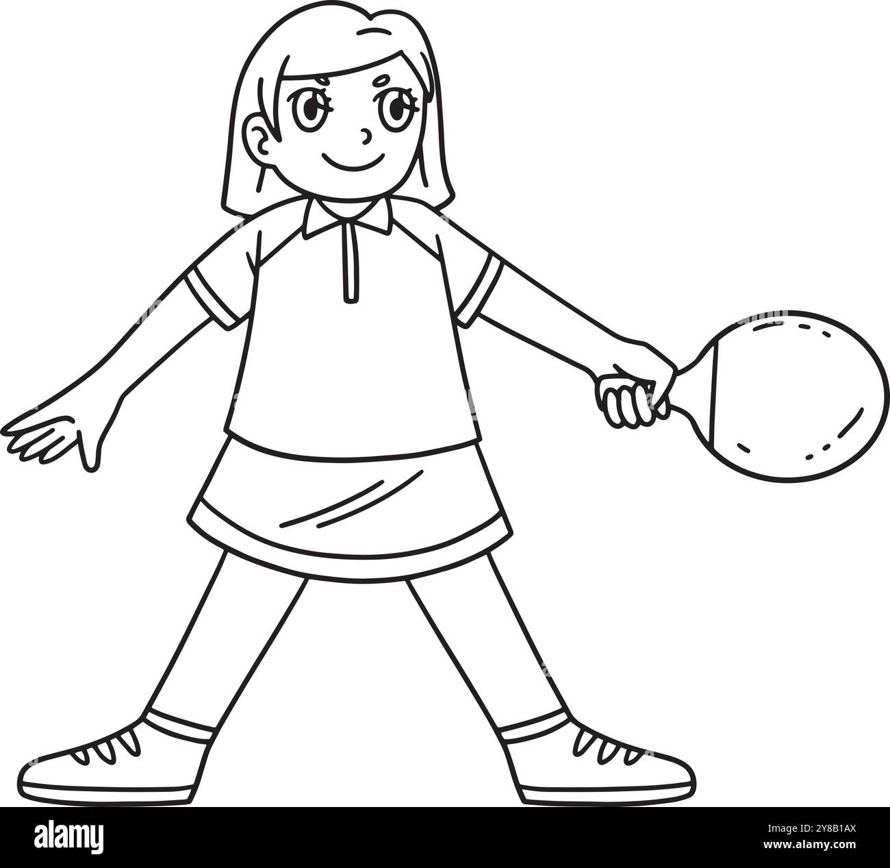 Female Table Tennis Player Ready to Play Isolated Stock Vector Image ...