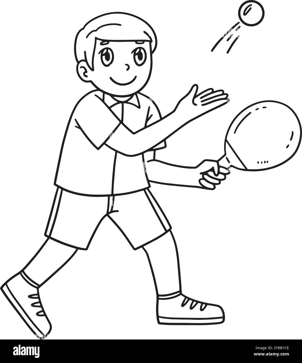 Table Tennis Player doing a Toss Serve Isolated Stock Vector Image ...