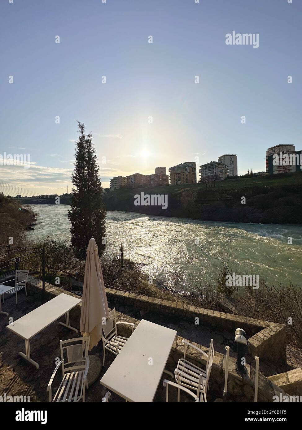 In Podgorica, Montenegro, the Moraca River serves as a captivating ...