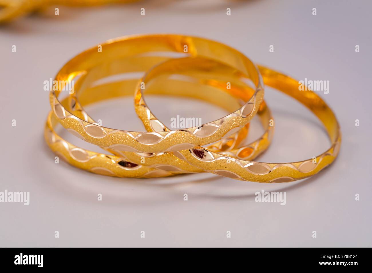 Gaziantep, Turkiye. 13 July 2023. Gold bracelets made by goldsmiths in ...
