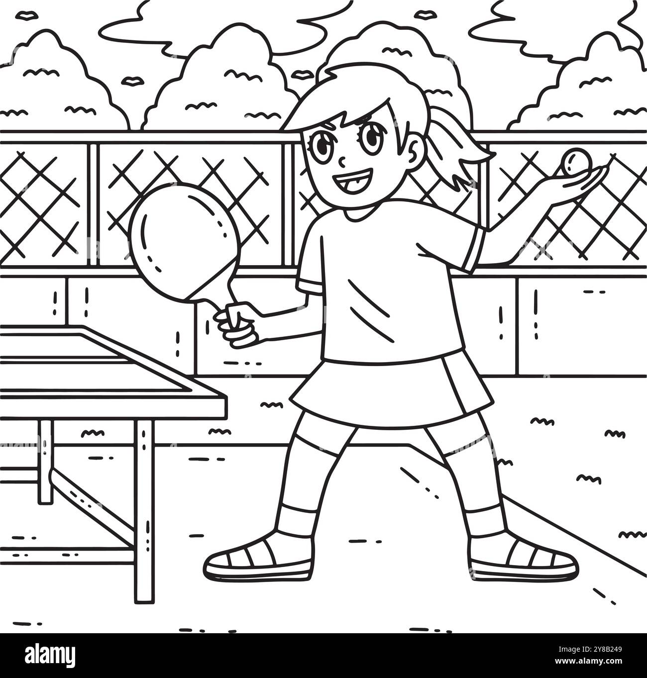 Table tennis coloring page hi-res stock photography and images - Alamy