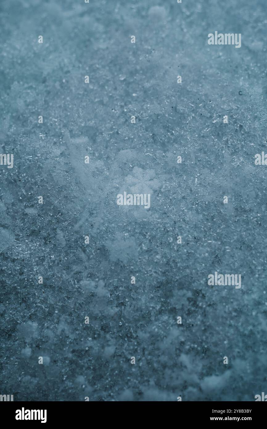 Macro picture of snow with crystals in good view. Natural snowflakes on ...