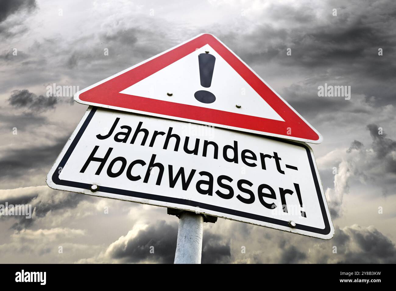 PHOTOMONTAGE, Danger sign of the century's flood, FOTOMONTAGE ...