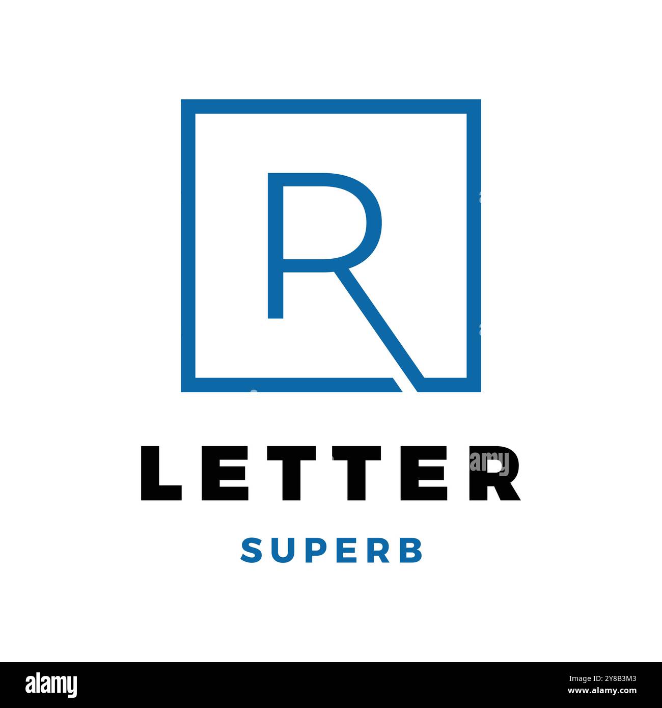 Initial Letter R Square Icon Logo Design Template Stock Vector Image ...