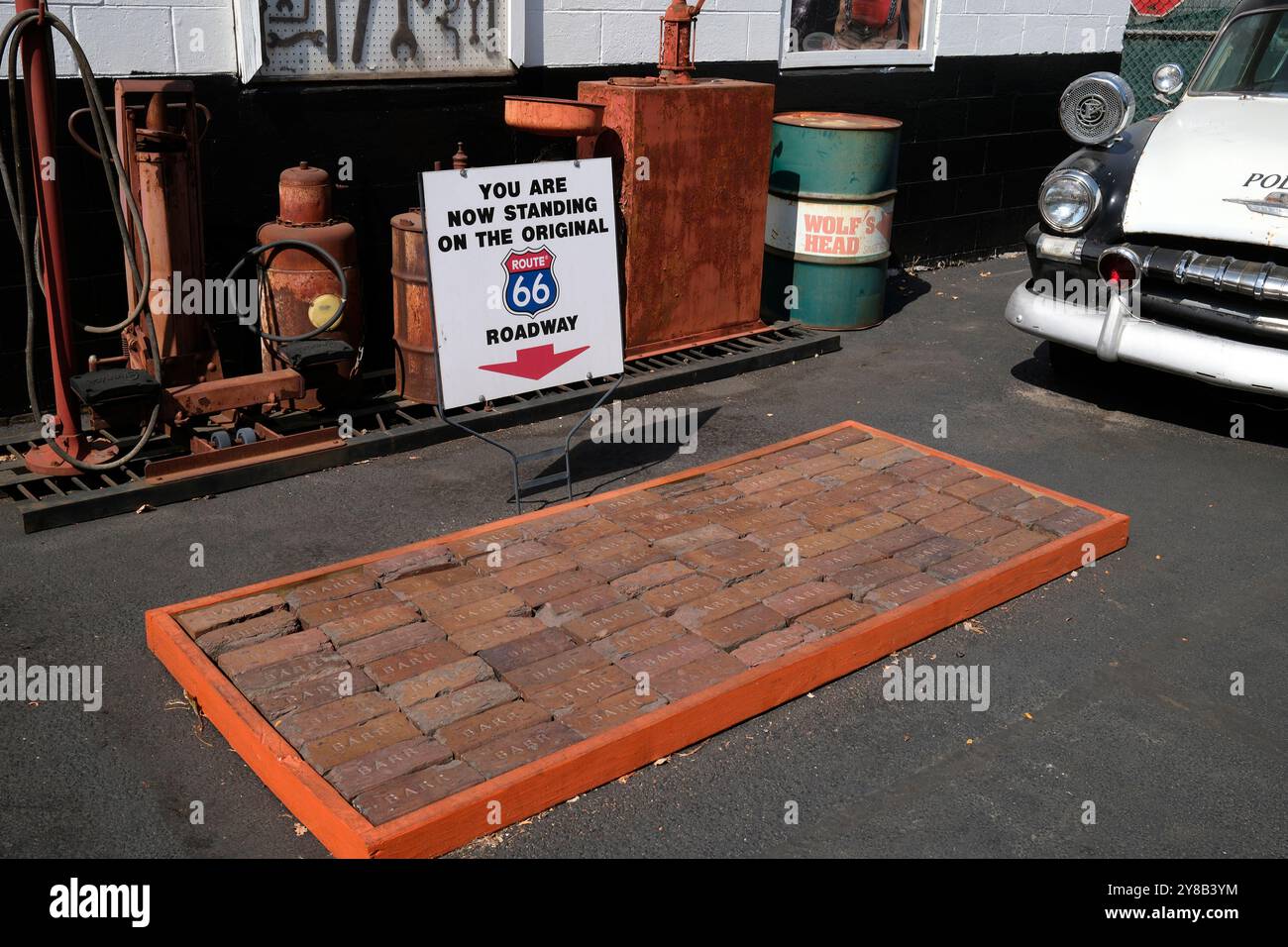 Part of the original Route 66 on display at Dick’s on 66 in Joliet ...