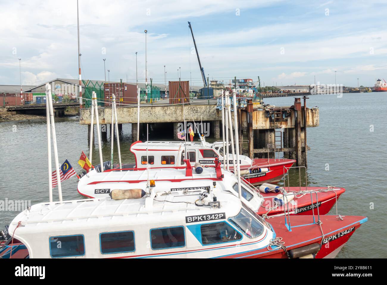 Boat terminal, Port container terminal Klang, Malaysia, Asia Stock ...