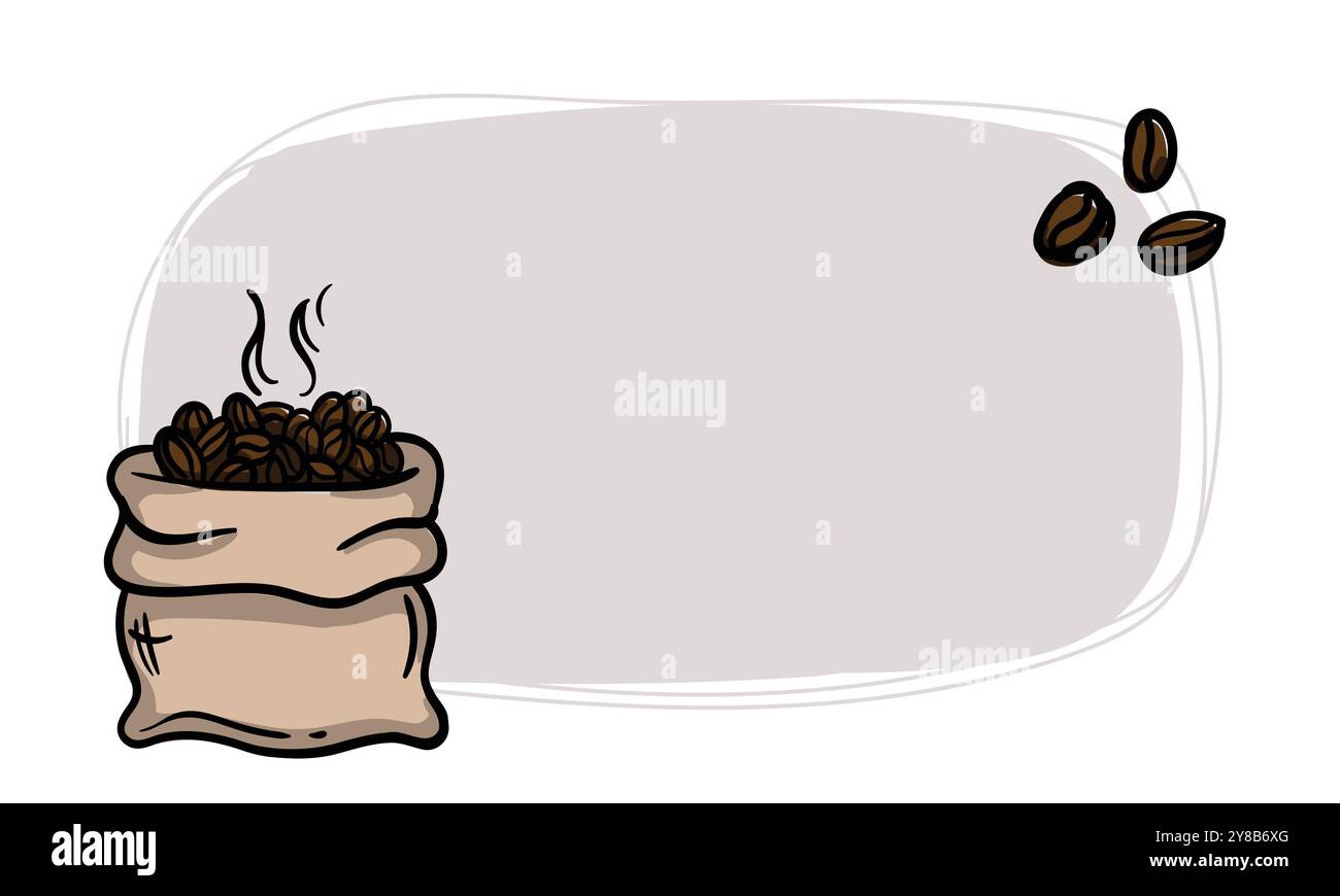 Simple vector sticker with a bag of coffee beans. Template for price ...