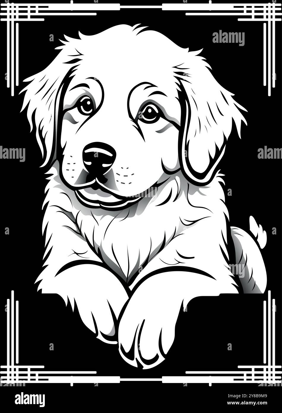 Portrait cute golden labrador Stock Vector Images - Alamy