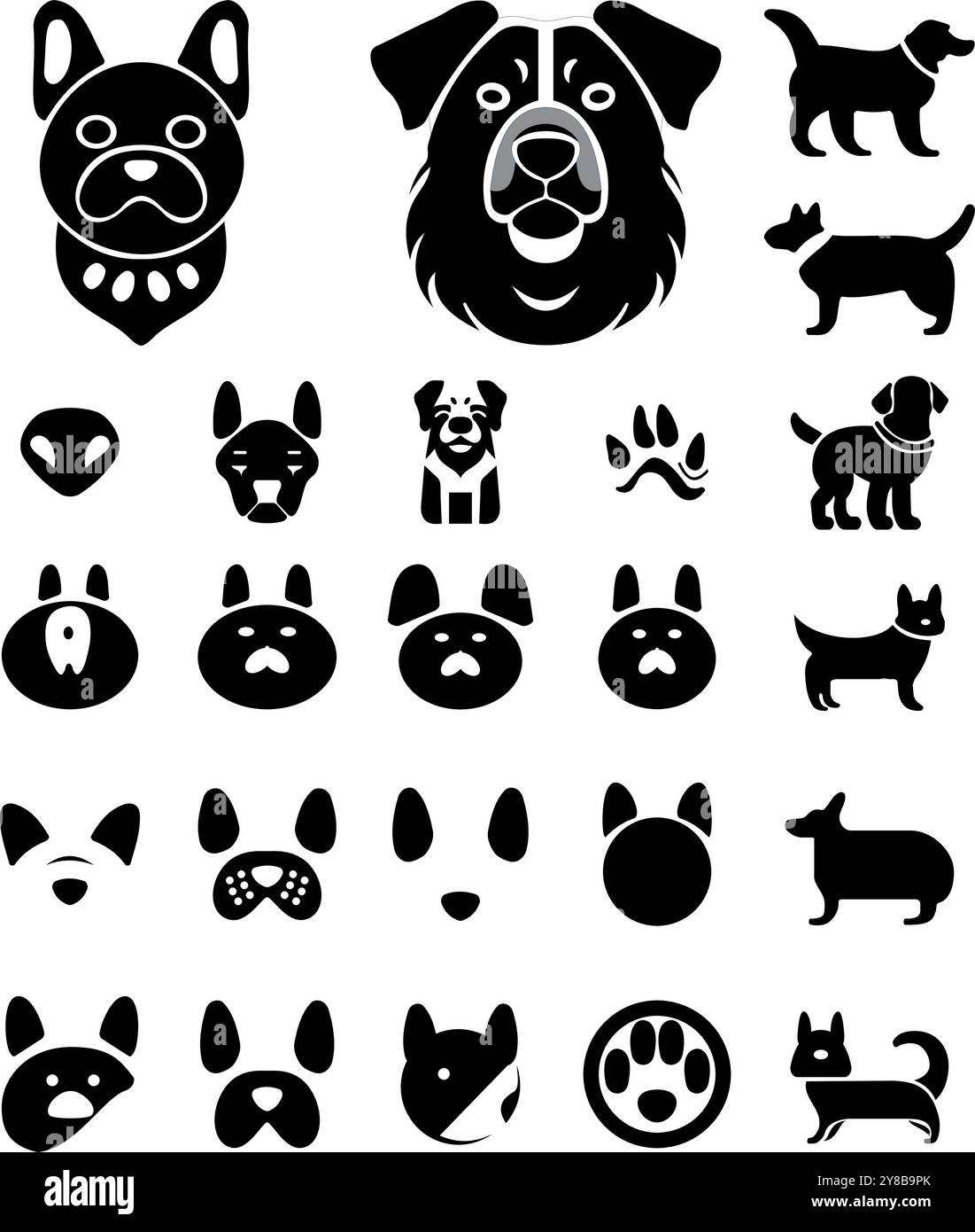 Minimalistic dog logo black silhouettes Stock Vector Image & Art - Alamy