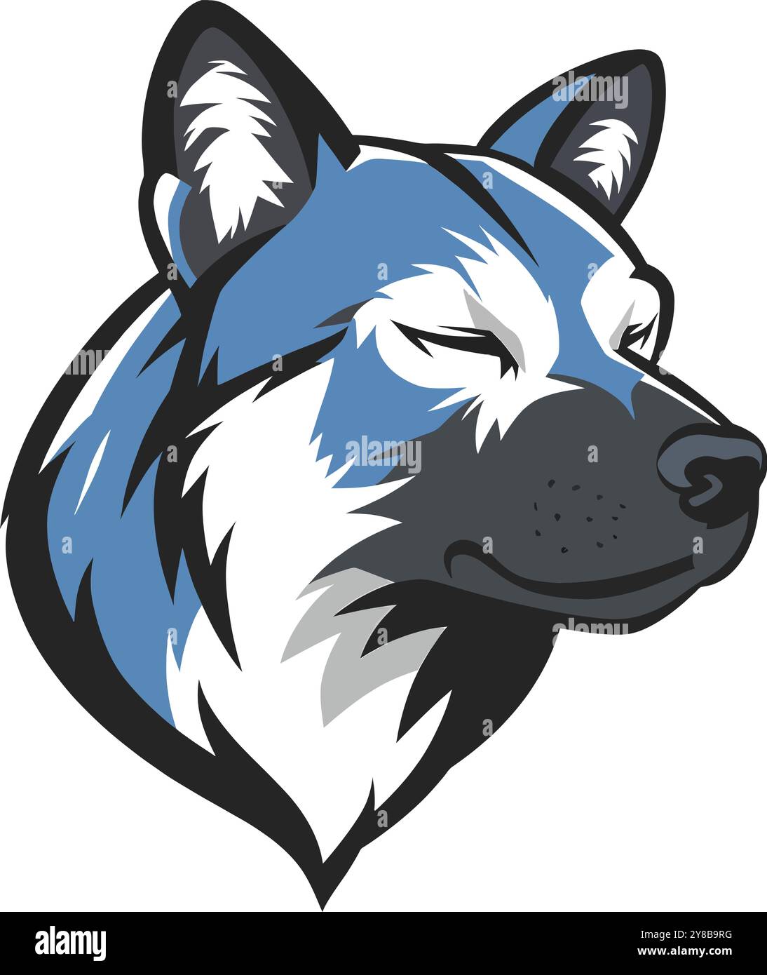 Sleepy wild dog head vector artwork Stock Vector Image & Art - Alamy