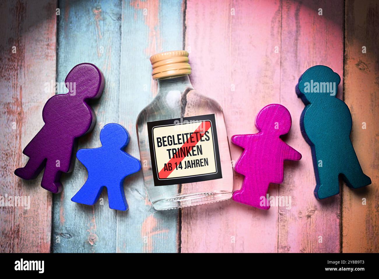 PHOTO MONTAGE, hip flask with crossed-out inscription Supervised ...