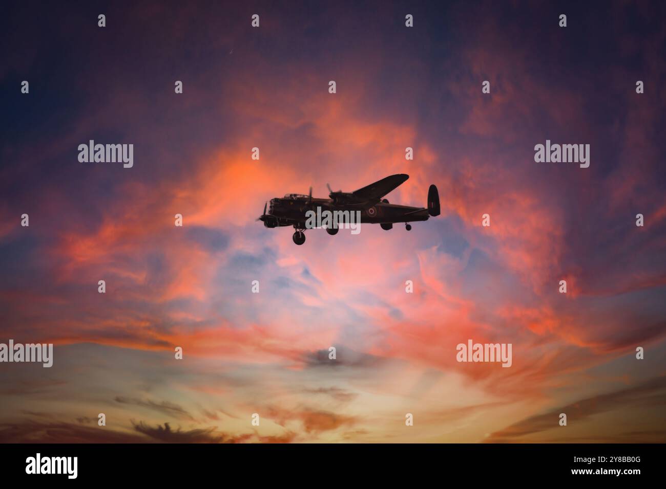 'Homeward Bound' Lancaster Bomber Aircraft in the Dawn sky Stock Photo ...