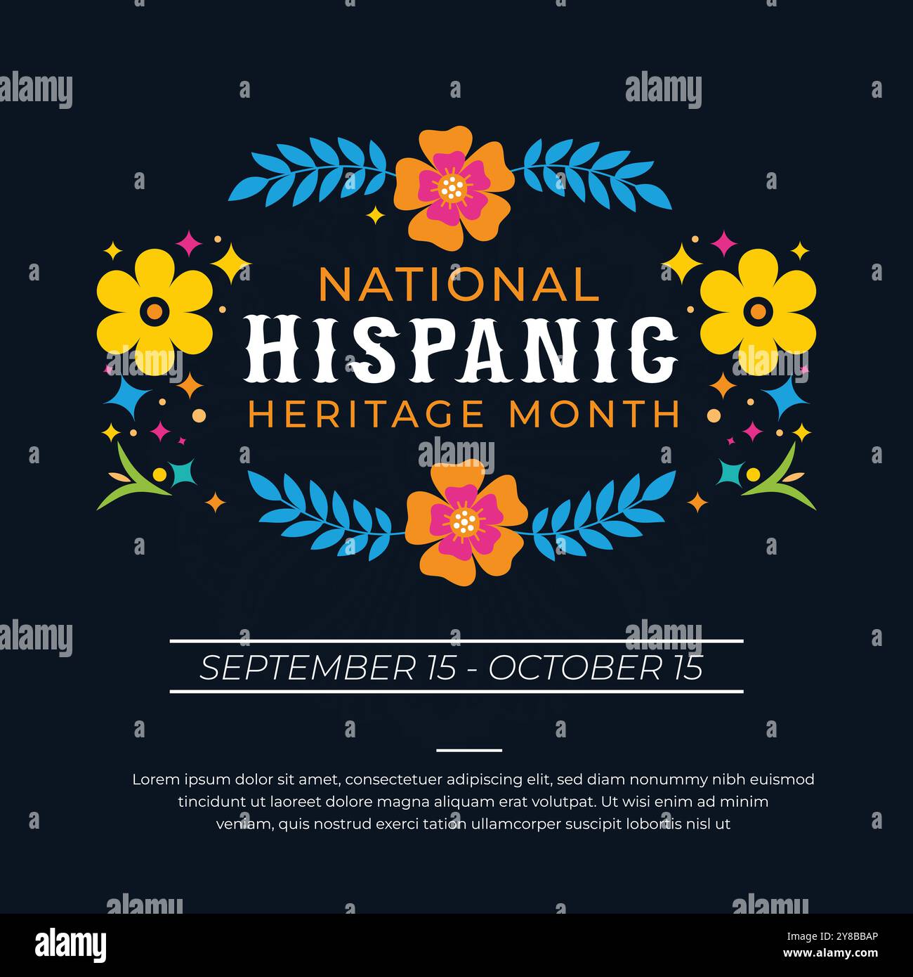 Hispanic heritage month. Vector web banner, poster, card for social media, networks. Greeting ...
