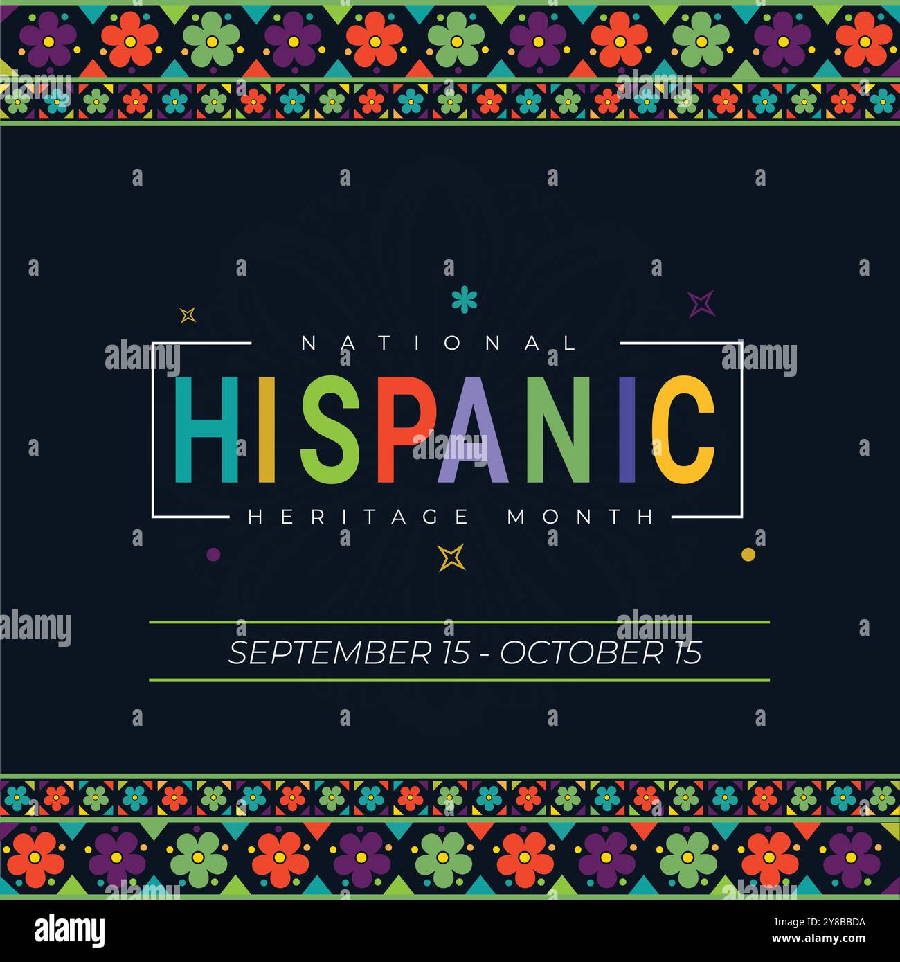 Hispanic heritage month. Vector web banner, poster, card for social ...