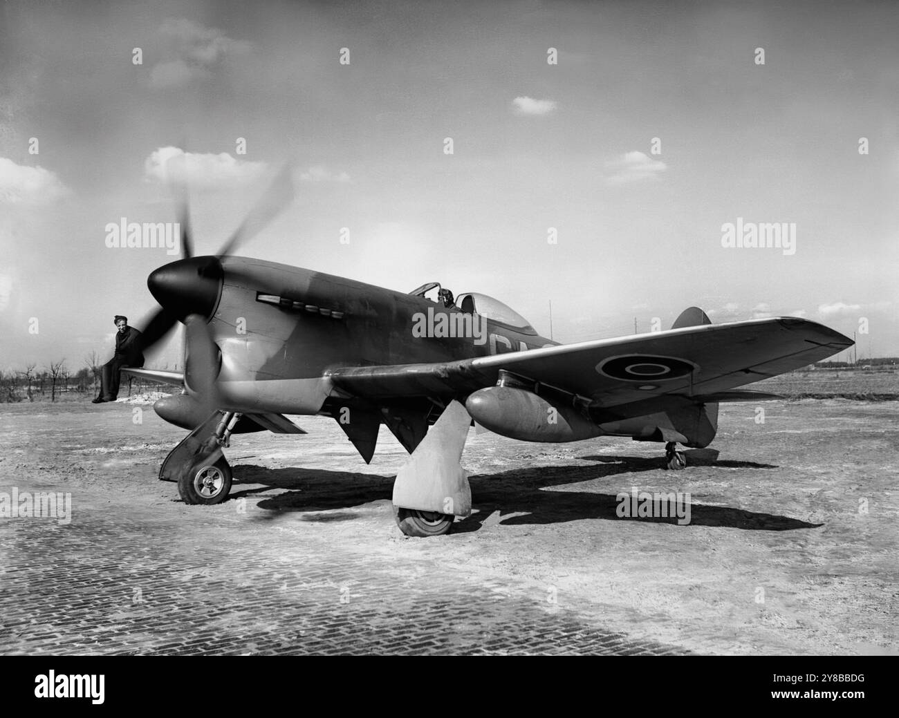 A Hawker Tempest at the Volkel Airbase in the Netherlands. The British ...