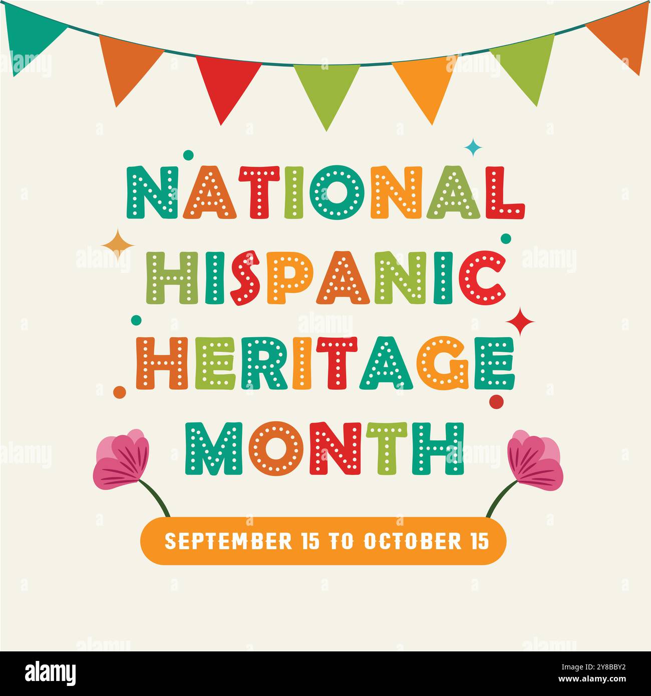 Hispanic heritage month. Vector web banner, poster, card for social ...