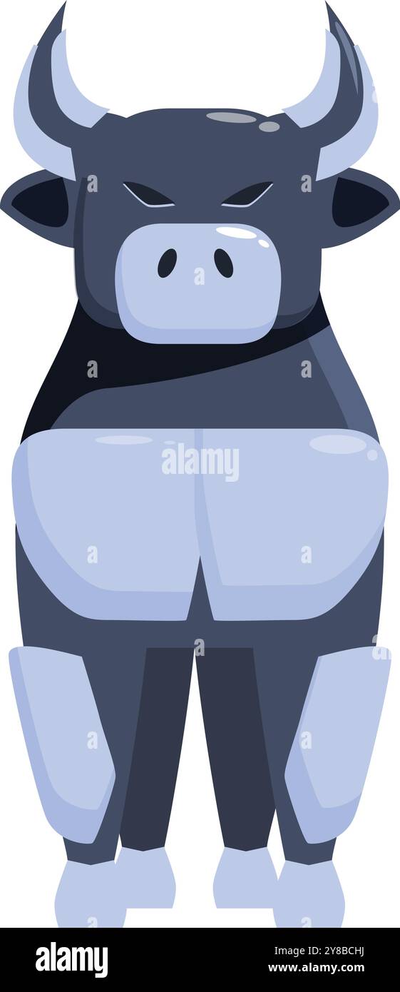 Cartoon style illustration of a powerful bull standing wearing armor ...