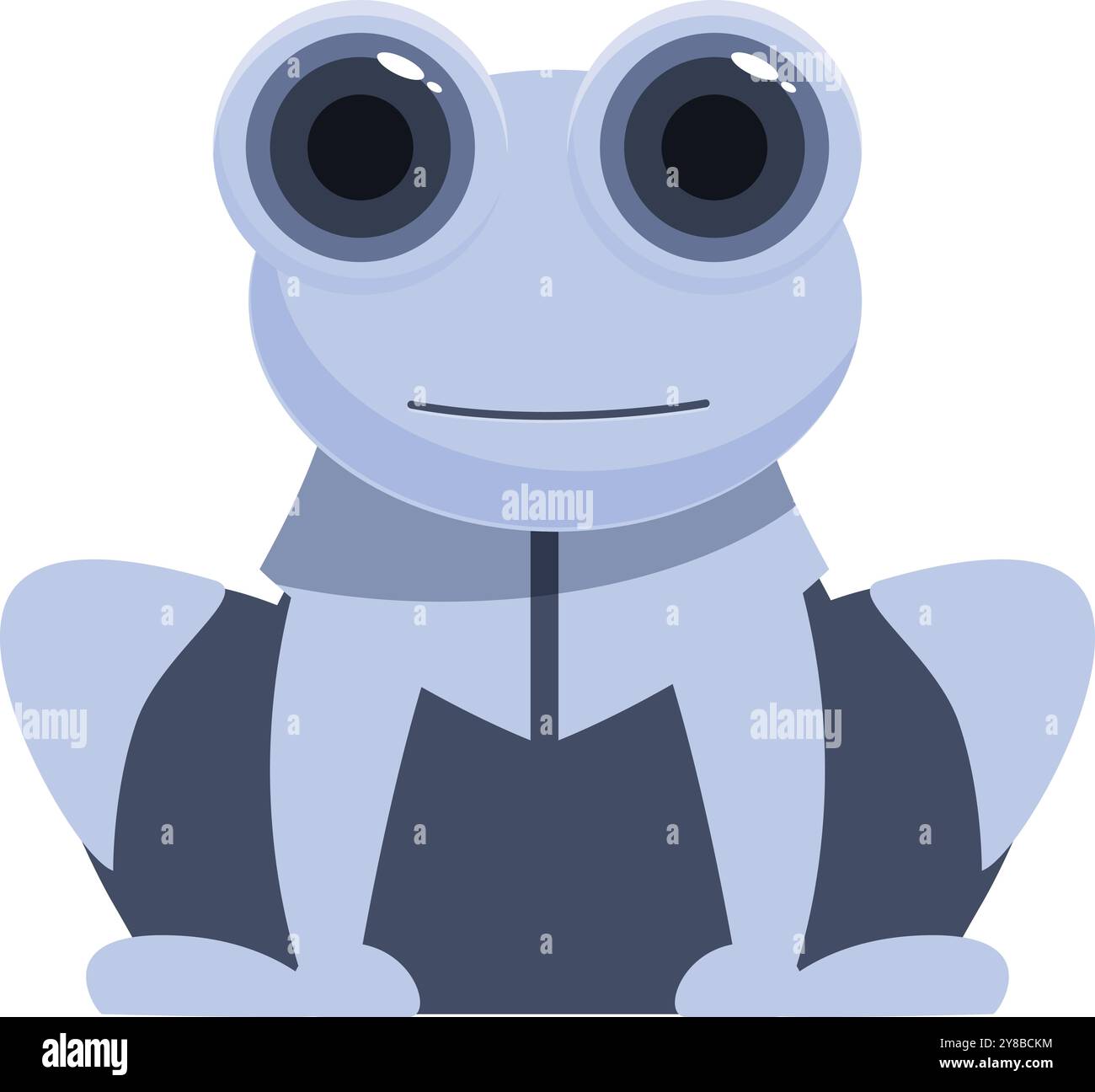 Cartoon frog with big eyes is wearing a suit and sitting down Stock ...