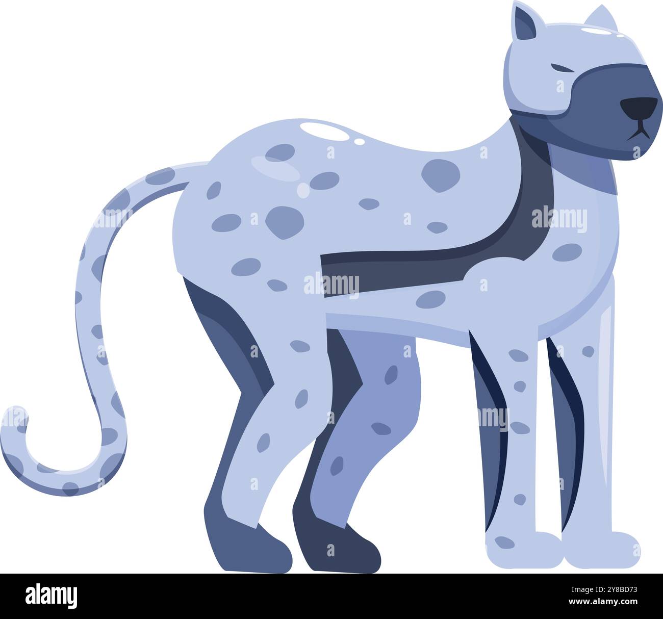 Robot leopard with artificial intelligence standing still, futuristic ...