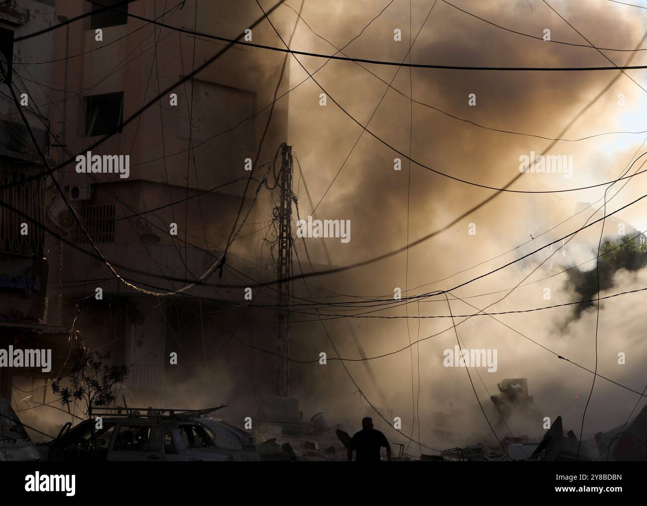 Beirut. 4th Oct, 2024. This photo taken on Oct. 4, 2024 shows a scene ...