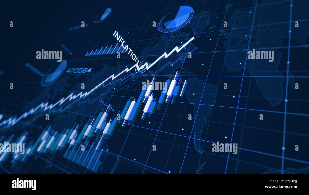 Inflation recession and depression crisis charts and graphs diagram ...
