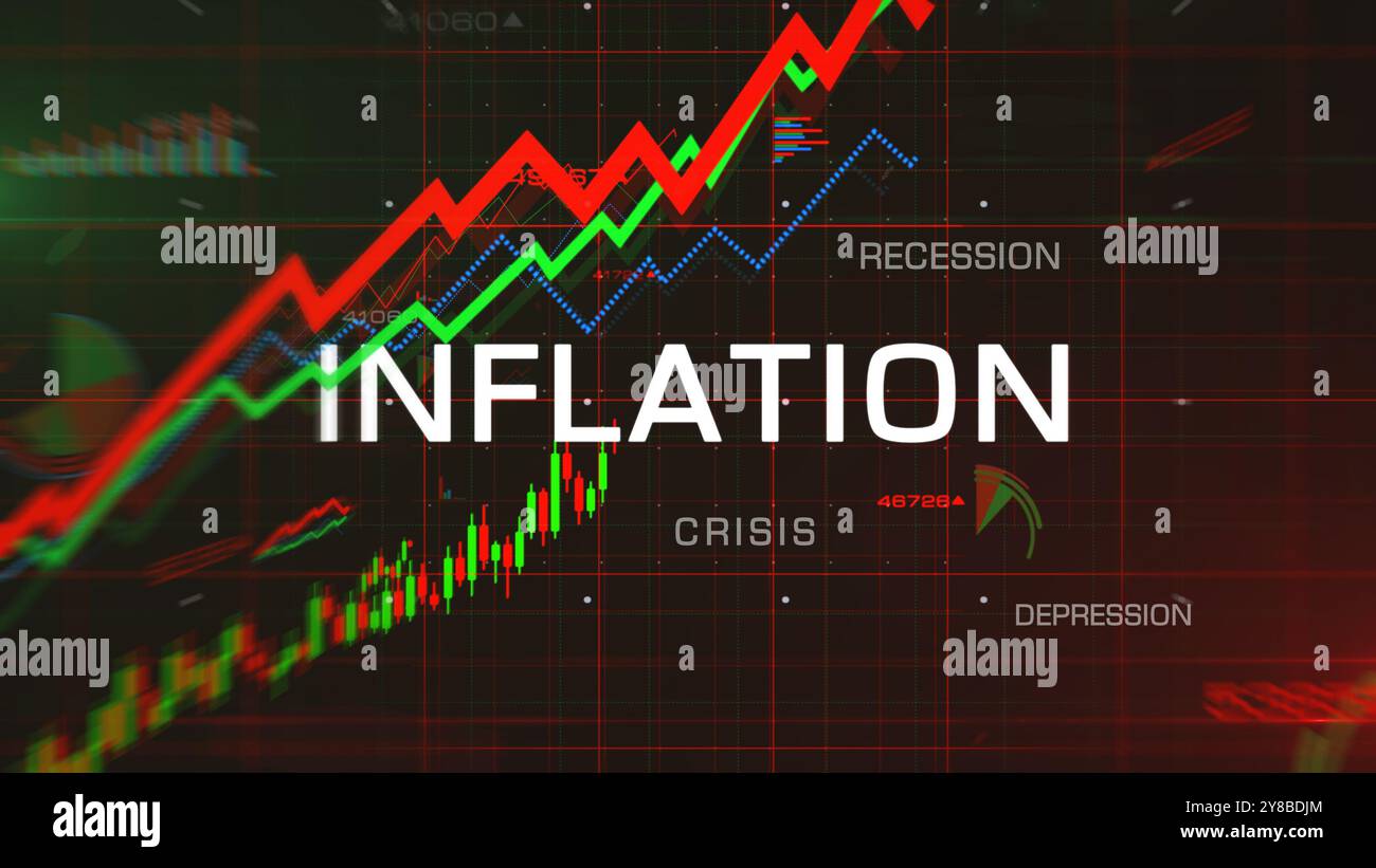 Inflation recession and depression crisis charts and graphs diagram ...