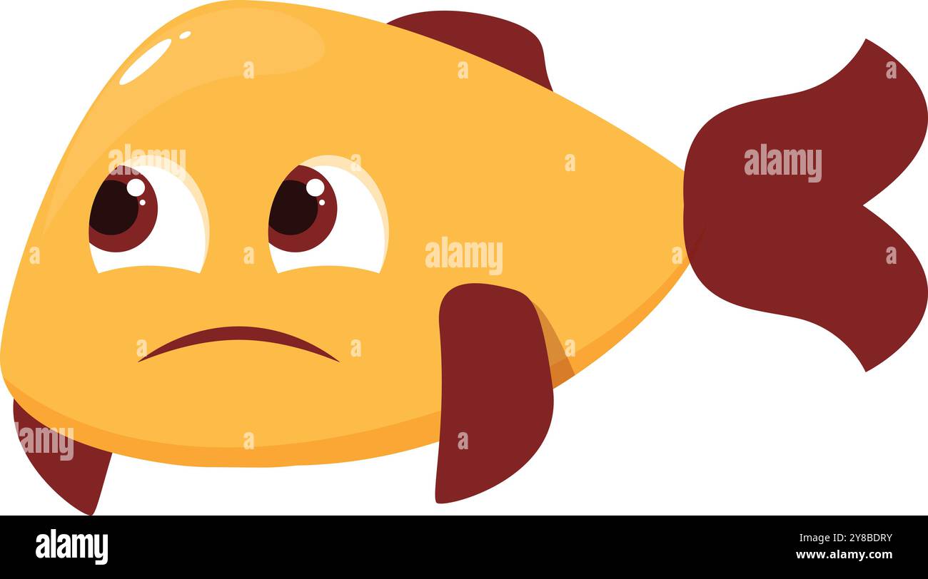 Sad cartoon fish expressing disappointment with big eyes Stock Vector ...