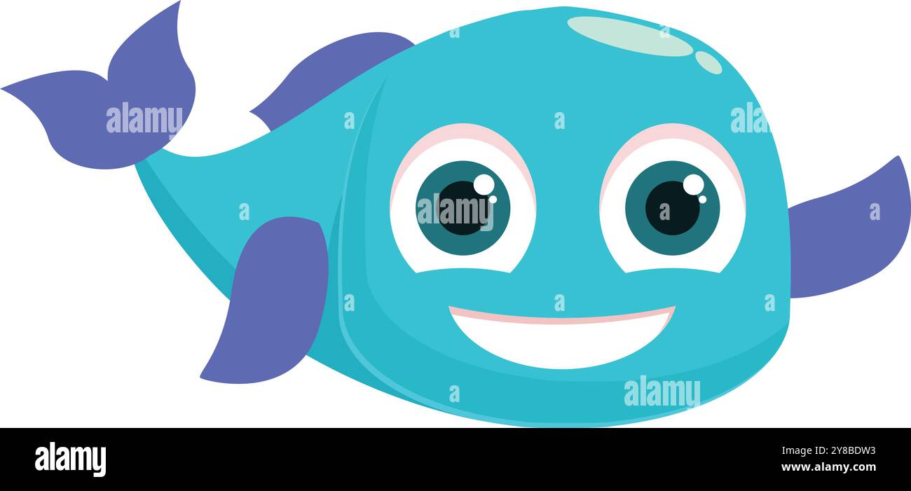 Friendly cartoon whale is smiling and waving Stock Vector Image & Art ...