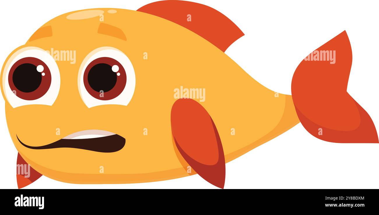 Cartoon fish looking scared, with its mouth open and wide eyes ...