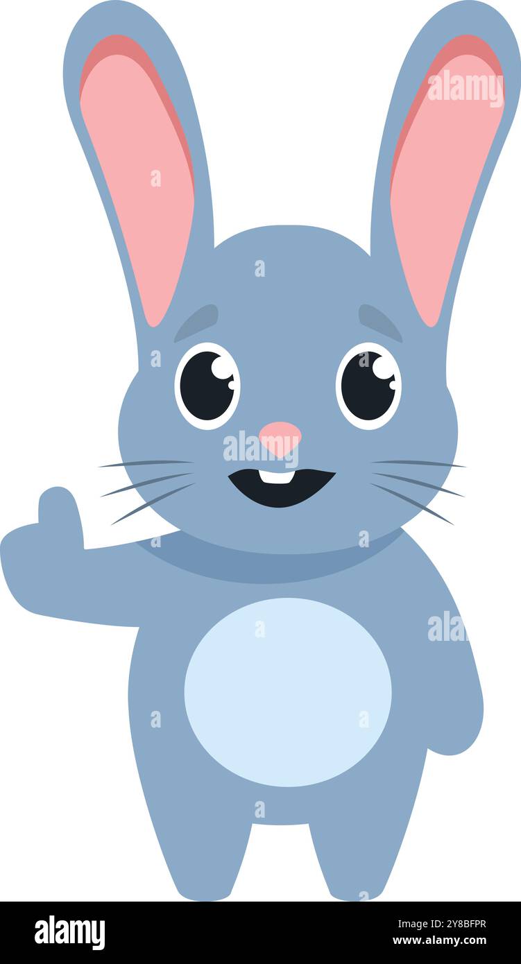 Happy cartoon bunny giving thumbs up with a smile Stock Vector Image ...