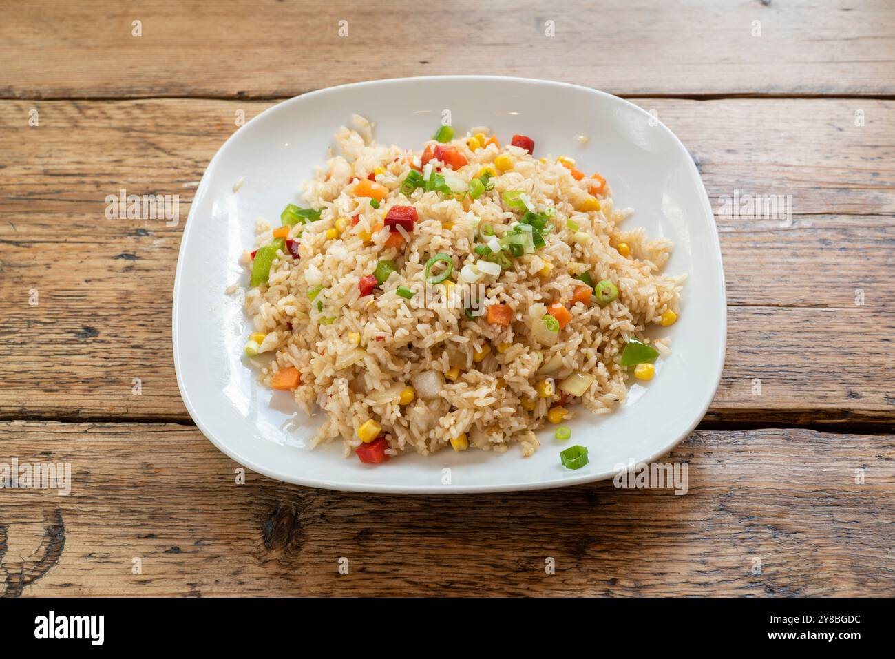 Mixed vegetable stir fried rice vegetarian friendly Asian meal Stock ...