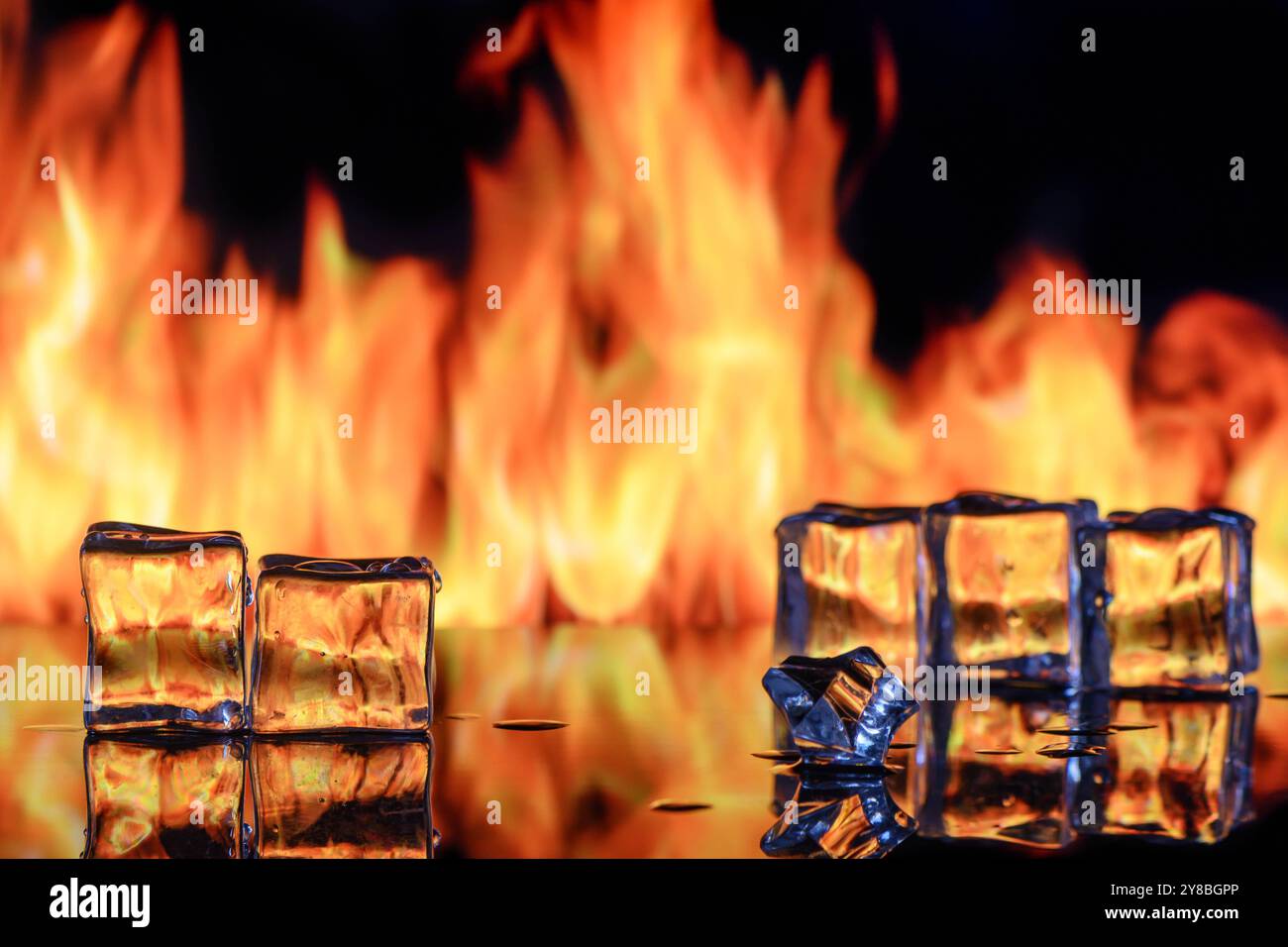 symbolizing the paradox of fire and ice Stock Photo - Alamy