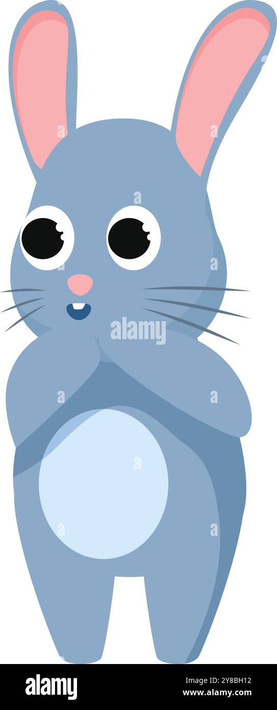 Cute cartoon bunny looking surprised with big eyes and mouth open Stock ...