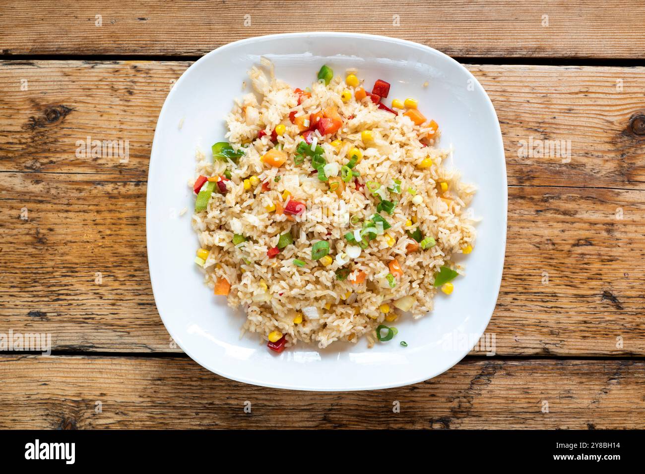 Mixed vegetable stir fried rice vegetarian friendly Asian meal Stock ...
