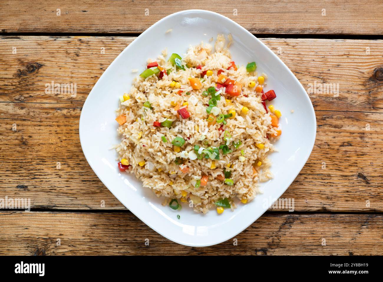 Mixed vegetable stir fried rice vegetarian friendly Asian meal Stock ...