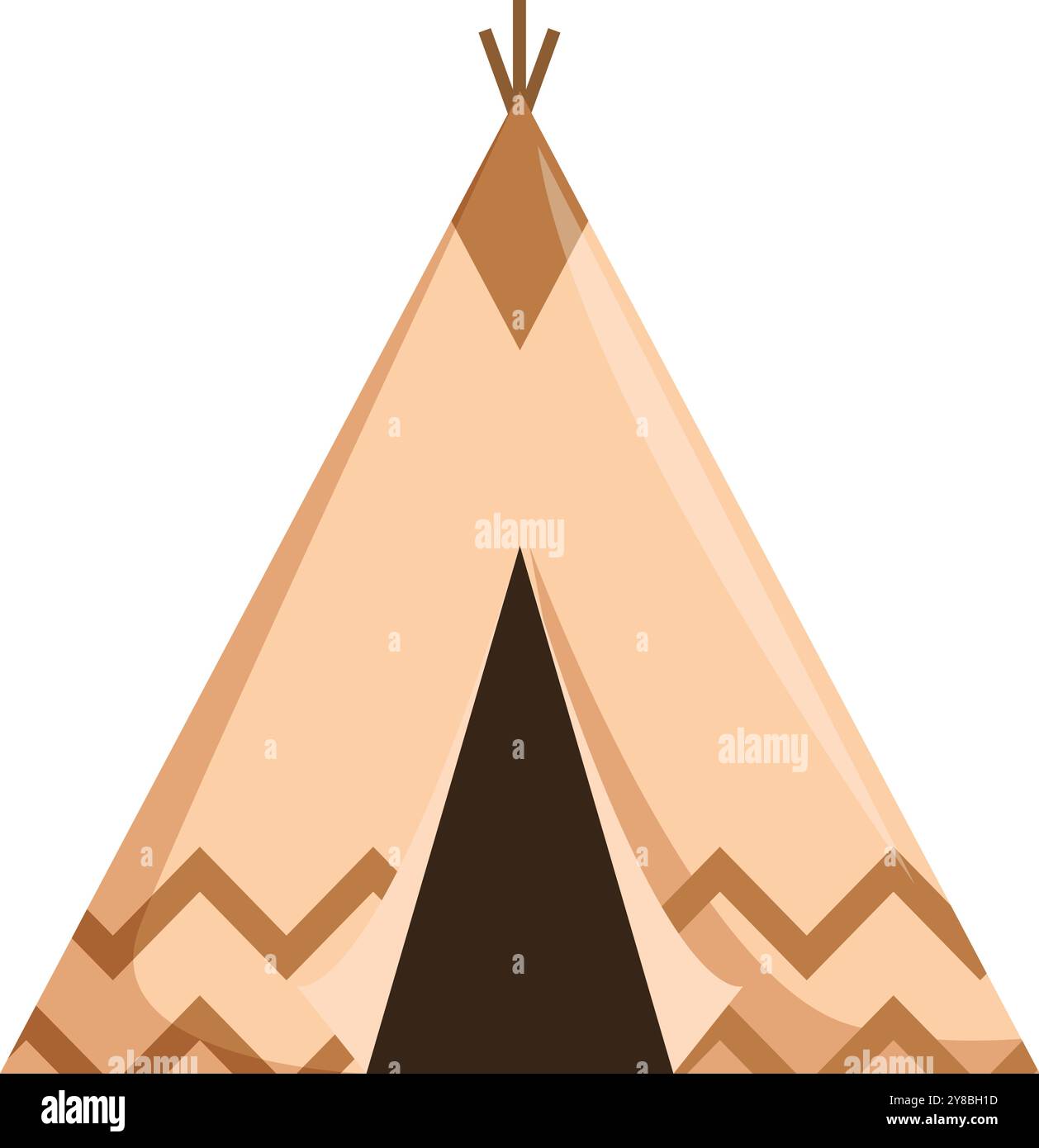 Simple illustration of a native american teepee, with an open entrance ...