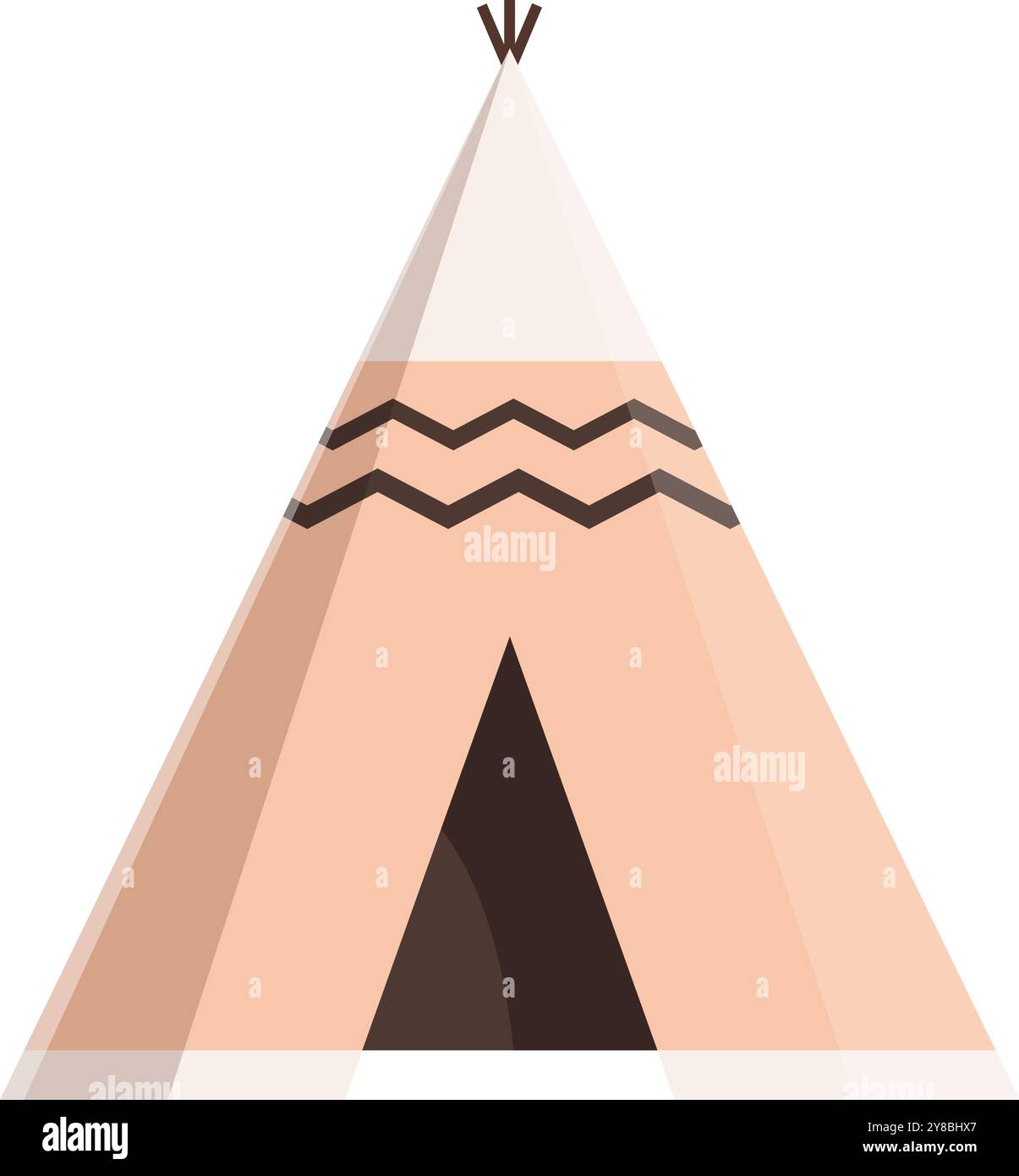 Simple vector illustration of a native american teepee with a closed ...