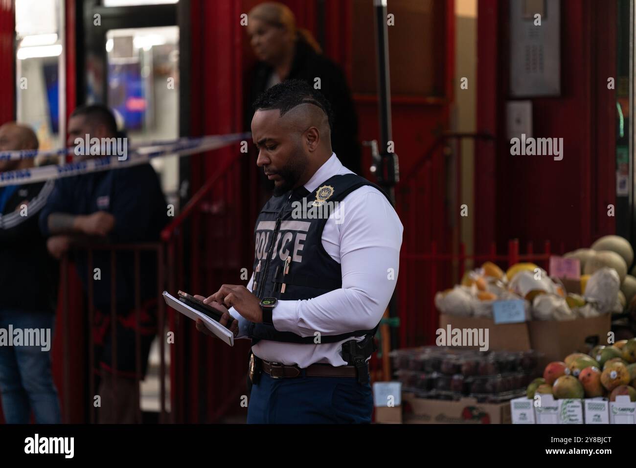 Bronx, USA. 03rd Oct, 2024. Homicide detectives from the 41st Precinct ...