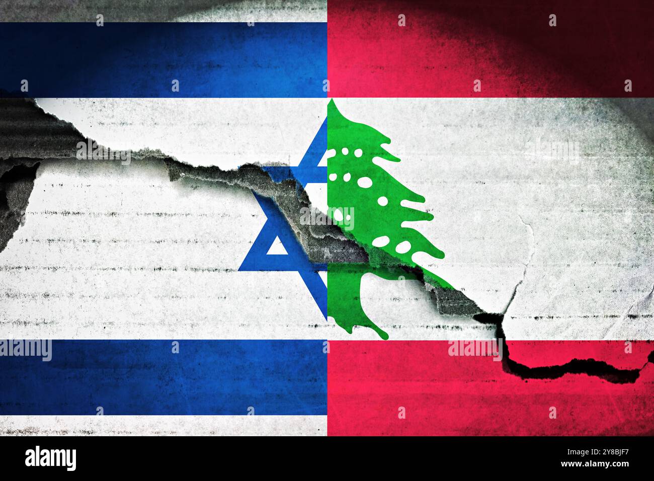 Torn israel lebanese flag hi-res stock photography and images - Alamy