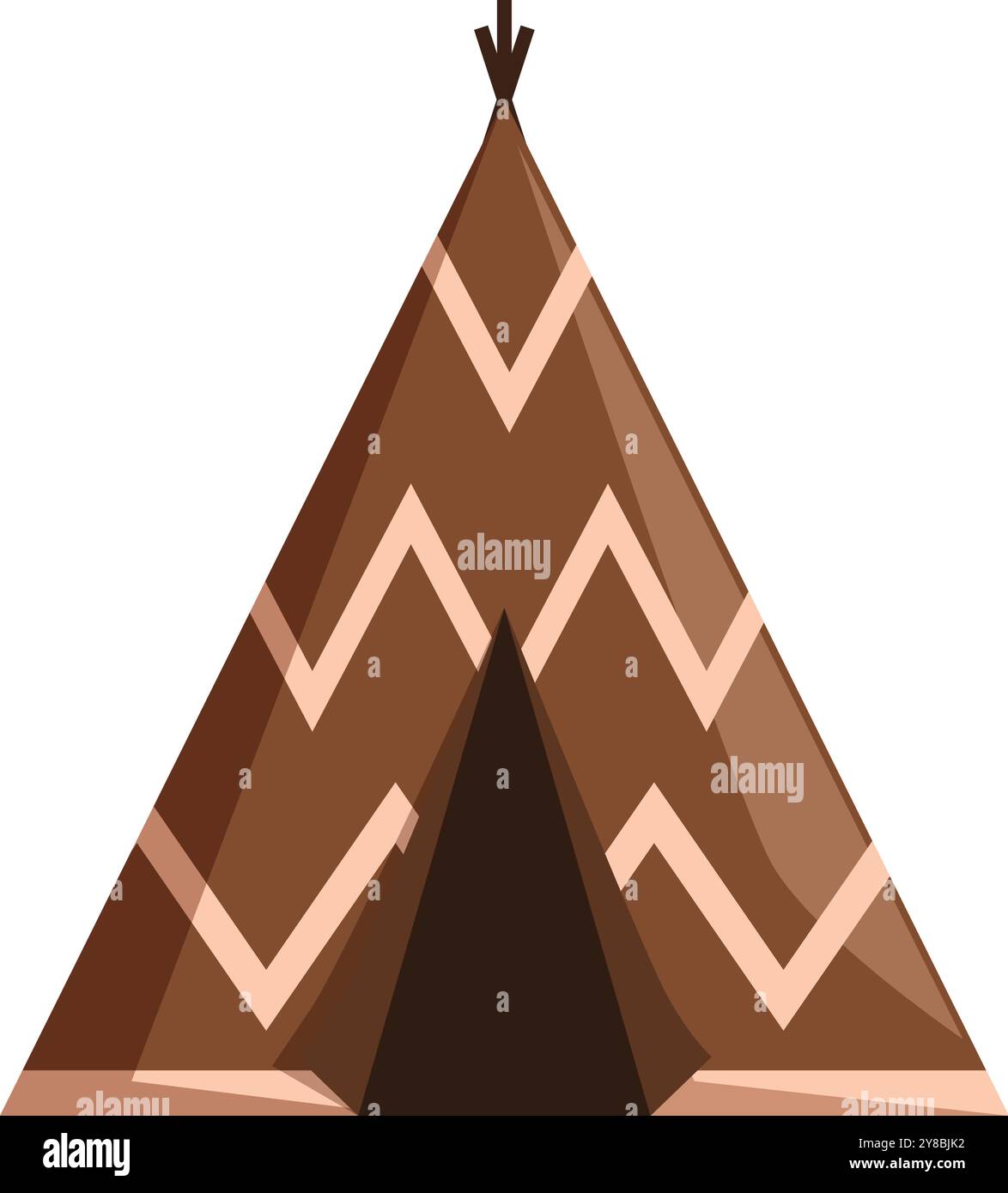 Brown teepee tent with patterns, a traditional dwelling of native ...