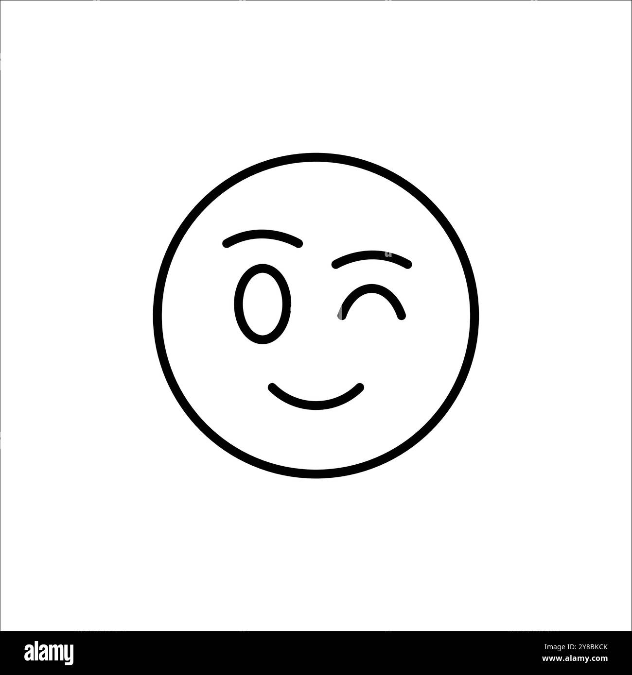 Winking face emoji Black and White Stock Photos & Images - Alamy